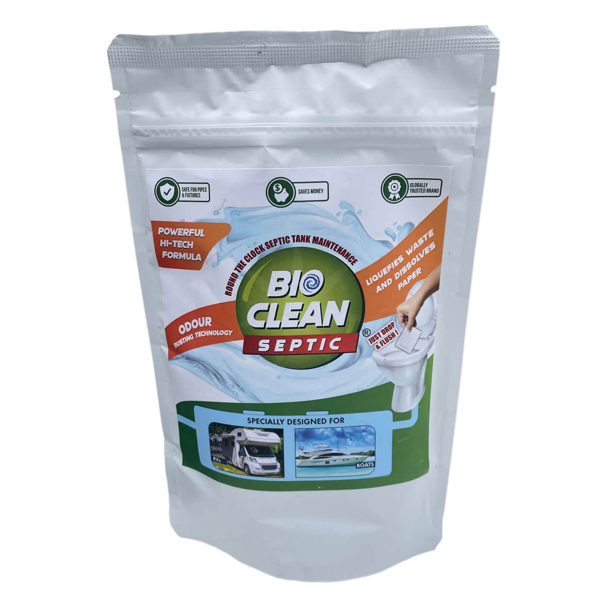 BioSpe Cleanser – Small Pack (12 Sachets) – Marine & RV Septic Cleaner ...